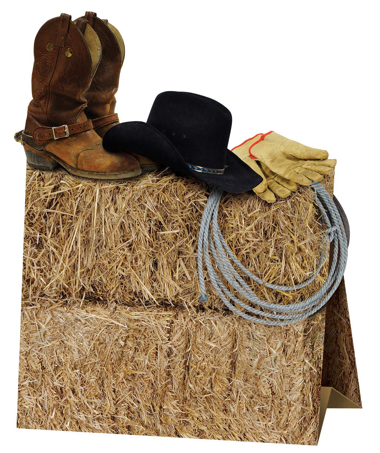3-D Western Centerpiece Party Accessory (1 Count) (1/Pkg) & Wanted Photo Booth Fun Selfie Frame Western Party Supplies, 15.5" x 23.5", Multicolored