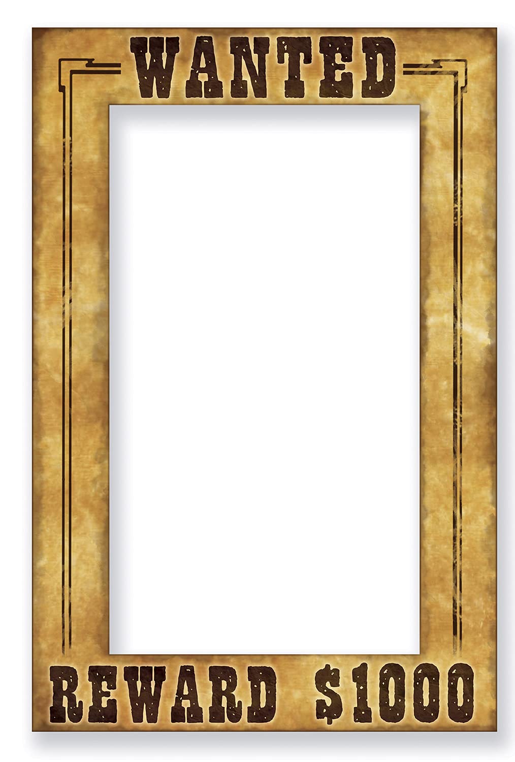 3-D Western Centerpiece Party Accessory (1 Count) (1/Pkg) & Wanted Photo Booth Fun Selfie Frame Western Party Supplies, 15.5" x 23.5", Multicolored