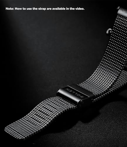 SOLLEN Black Automatic Watches for Men, Minimalist Slim Stainless Steel Watch, Waterproof Skeleton Watch with Dragon Pattern, Gift for Male