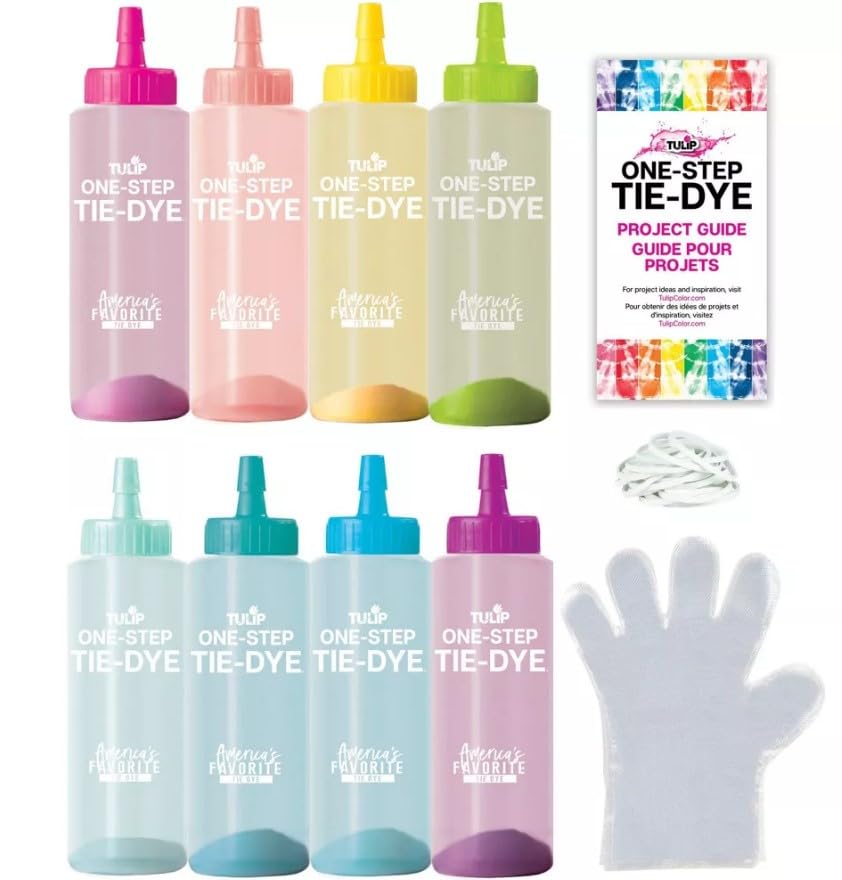 Tulip 37pc One-Step Tie-Dye Kit Vibrant, Ash,Fuchsia,Lime,Teal,Turquoise,Violet,Yellow
