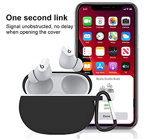 Maidea Case Cover Compatible with New Beats Studio Buds β True Wireless Noise Cancelling Earbuds, Anti-Fall Protective Cover for New Beats Studio Buds (Black)