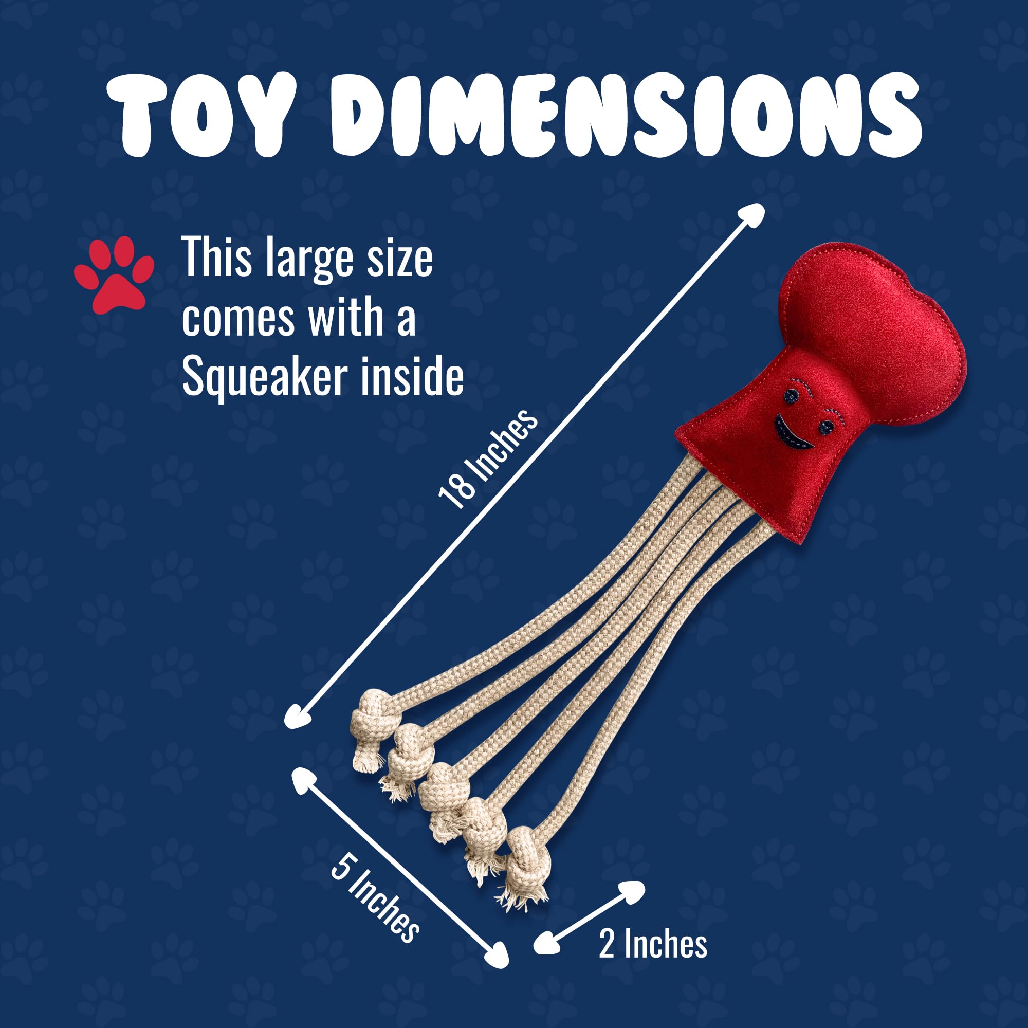 Angel Pet Supplies Octopus Natural Rope Dog Toy | Durable Large Dog Toy | Interactive & Mental Stimulation | Handmade | Puppy & Dog Toy