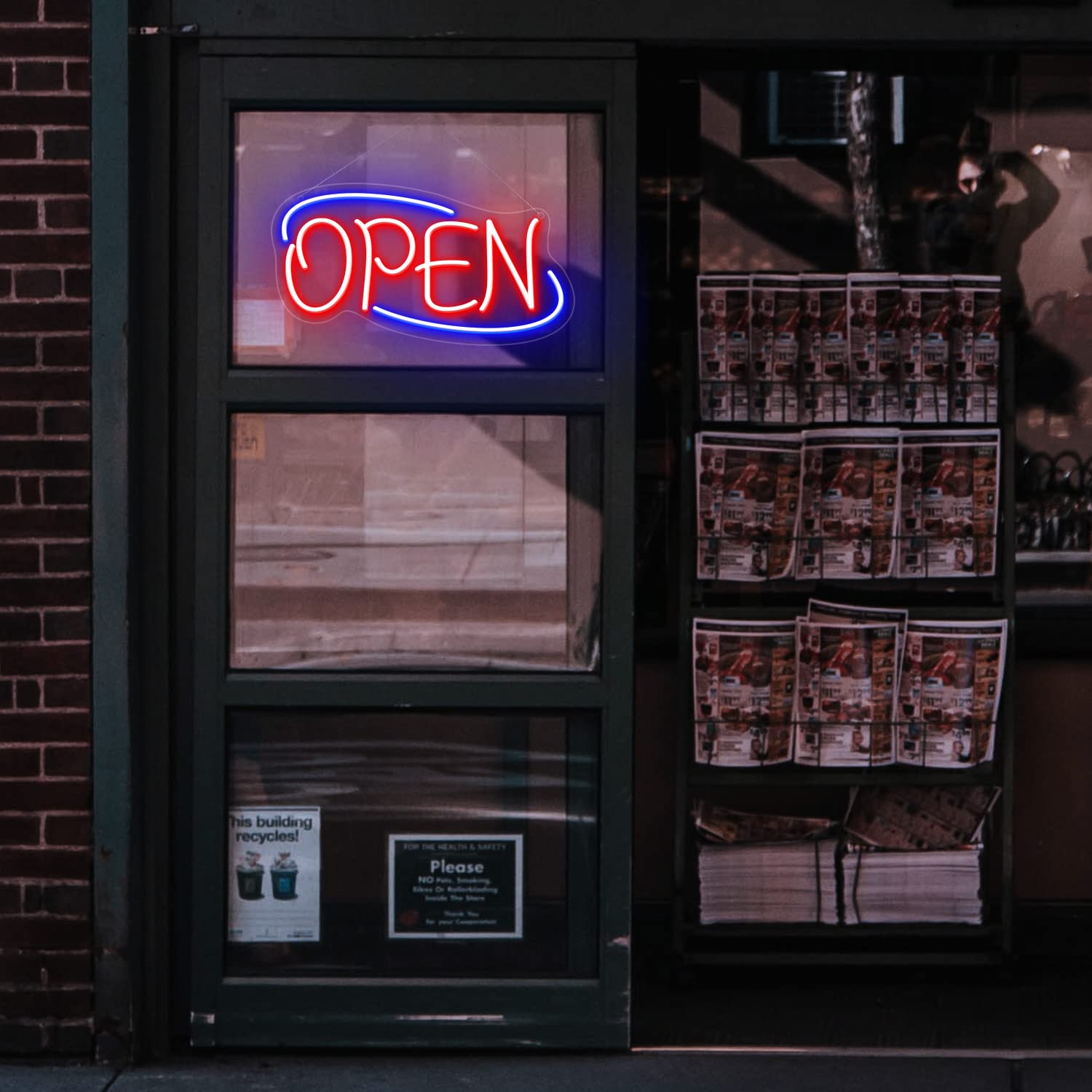 HAJAE Open Signs for Business, 16.5"x 8.4" Dimmable Neon Open Sign, USB Powered Large Open Signs for Party Bar Salon Stores Offices Wall Decor, Open Sign Led