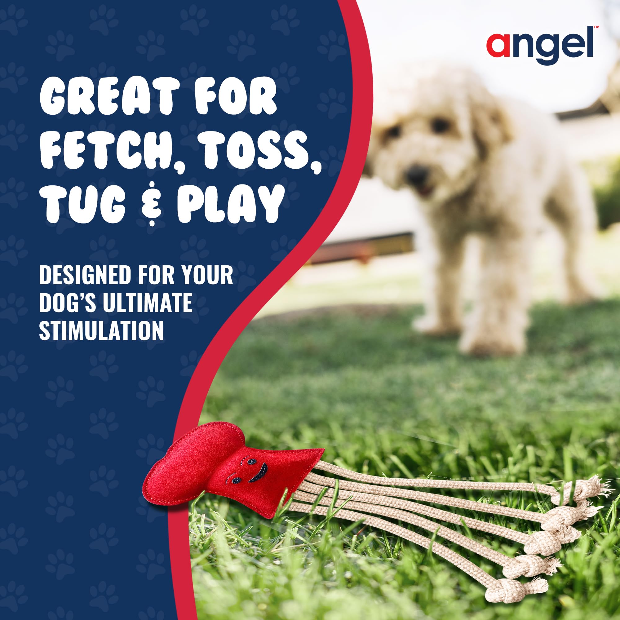 Angel Pet Supplies Octopus Natural Rope Dog Toy | Durable Large Dog Toy | Interactive & Mental Stimulation | Handmade | Puppy & Dog Toy