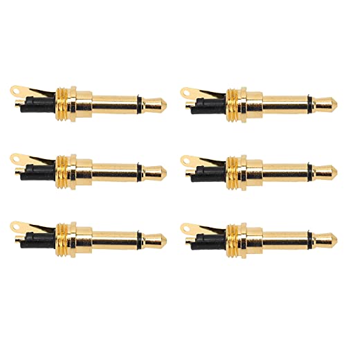 ASHATA Headphone Jack, 100Pcs 3.5mm Mono Headphone Jack, 2-Pole Audio Cable Jack DIY AUX Adapter Replacement, for Radios, Headsets, Scanners