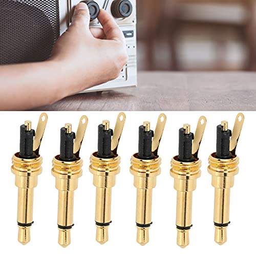 ASHATA Headphone Jack, 100Pcs 3.5mm Mono Headphone Jack, 2-Pole Audio Cable Jack DIY AUX Adapter Replacement, for Radios, Headsets, Scanners