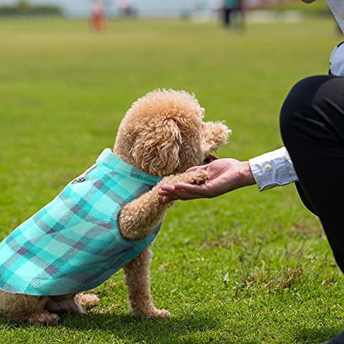 4 Pieces Winter Fabric Dog Sweater with Leash Ring Fleece Vest Dog Pullover Jacket Warm Pet Dog Clothes for Puppy Small Dogs Cat Chihuahua Boy (Plaid Pattern, M)