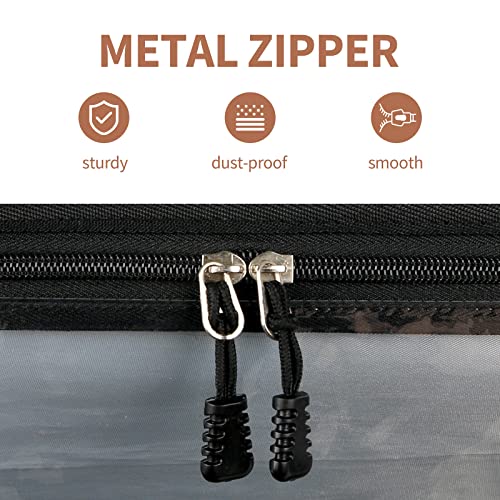 2 Packs Hat Organizer for Baseball Caps Baseball Hat Storage Transparent Windows Large Cap Organizer Carrying Handles Bag Dust-proof Breathable Hat Holder Extra Width 21.7’’L x 8.7’’W x 9.4’’H (Gray)