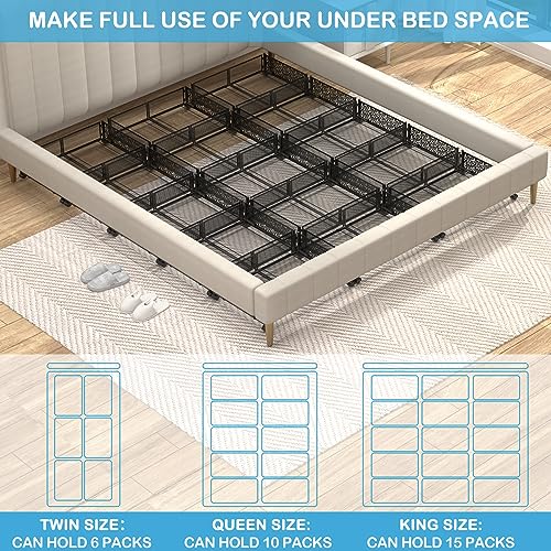IVMAIE 2 Pack Metal Under Bed Storage with Wheels, Foldable Underbed Shoe Storage Organizer Containers, Tool-Free Assembly Under Bed Rolling Storage Drawer Cart for Bedroom, Clothes, Toys