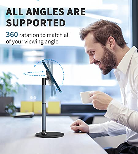 Magnetic Desk Phone Stand for iPhone 14/13/12 - Phone Holder Dock with 360°Rotation, Height&Tilt Adjustable for Office/Home Compatible with iPhone 14 Plus 13 12/13 12 Mini/13 12 Pro Max,Mag-Safe Case