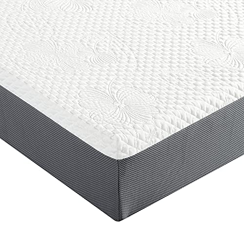 PrimaSleep 10 Inch Gel Infused Superior high-Density Memory Foam Mattress, CertiPUR-US® Certified, Gray, Queen