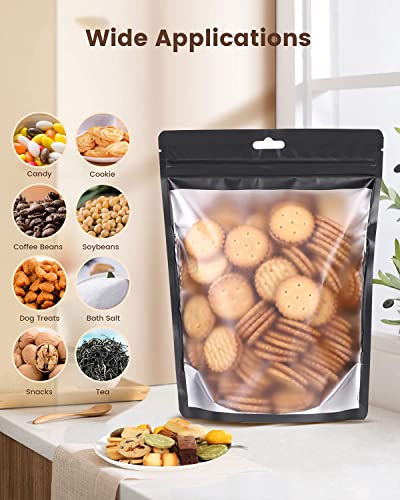 Resealable Bags, Mylar Bags Smell Proof Bags with Clear Window,Packaging Bags for Storage Coffee Beans, Cookie, Lipstick, Candy,150 Pieces, 6"x9"&4"x6"