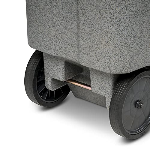 Toter 64 Gal. Trash Can Graystone with Quiet Wheels and Lid