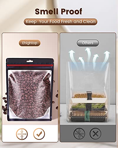 Resealable Bags, Mylar Bags Smell Proof Bags with Clear Window,Packaging Bags for Storage Coffee Beans, Cookie, Lipstick, Candy,150 Pieces, 6"x9"&4"x6"