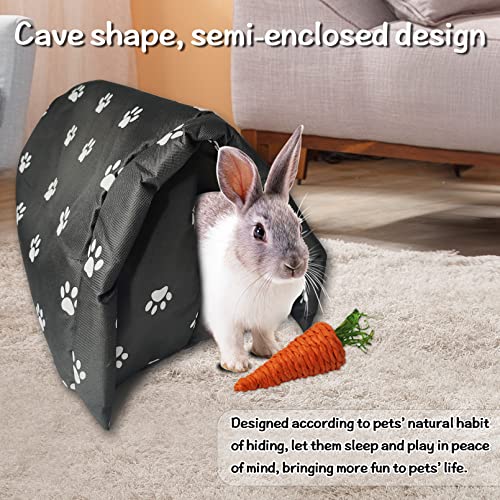Bunny Cave BedĀ Small Animal Warm Nest Habitats Guinea Pig Hideouts Cage Accessorie for Hamster Rat Mice Chinchilla Flying Squirrel (Black)