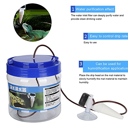 01 Reptile Water Dripper, Accessories Reptile Decor Reptile Watering Dripper for Geckos/Lizards/Chameleons for Pet Home