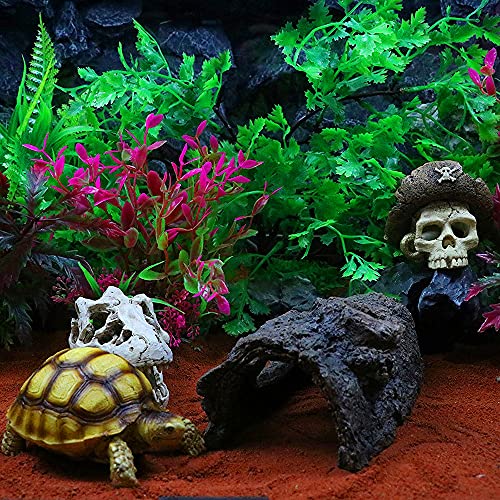 BCSIUHD Aquarium Ornament - Fish Tank Decorations Supplies Accessories Handsome Cowboy hat Pirate Skull Decor Resin Aquarium cave(Brown)