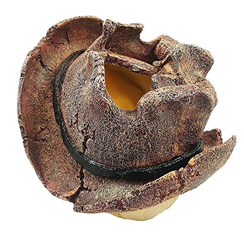 BCSIUHD Aquarium Ornament - Fish Tank Decorations Supplies Accessories Handsome Cowboy hat Pirate Skull Decor Resin Aquarium cave(Brown)