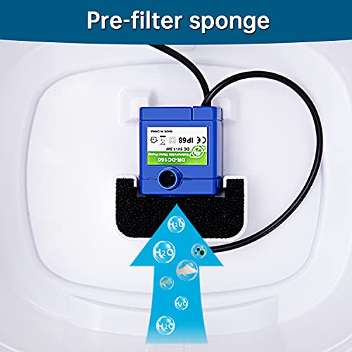 Cat Water Fountain Filter,Cat Fountain Filters Replacement Filters for 84oz/2.5L Automatic Pet Water Fountain Dispenser,Cotton Activated Carbon Water Fountain Filter and Foam Filter (Square 8+4 Pack)