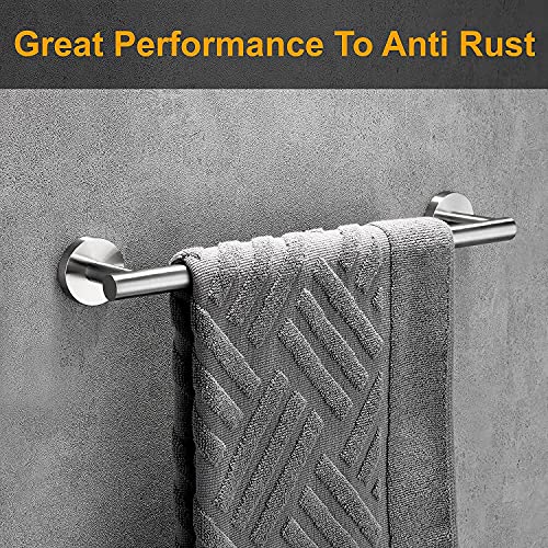 Polished Chrome Bathroom Hardware Set 4 Pieces SUS304 Stainless Steel Round Wall Mounted Set Including Towel Bar,Toilet Paper Holder, Robe Towel Hooks,Bathroom Accessories Kit