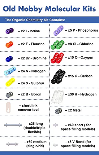 Organic Chemistry Kit (239 Pieces) and Periodic Table of Elements - Molecular Model Student or Teacher Pack with Atoms, Bonds and Instructional Guide