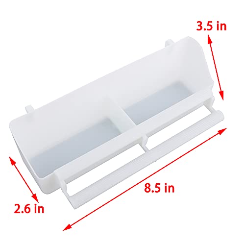2 Pcs Bird Plastic Double Slot Feeder, Pigeon Food and Water Feeder Cup, Cage Standing Frame Feeder with 2 Plastic Food Spoon