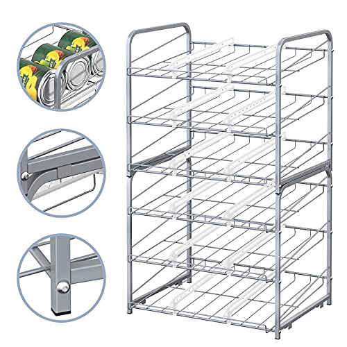 MOOACE 2 Pack Stacking Can Rack Organizer, 3 Tier Stackable Can Storage Dispenser Holder for 36 Cans (Each)