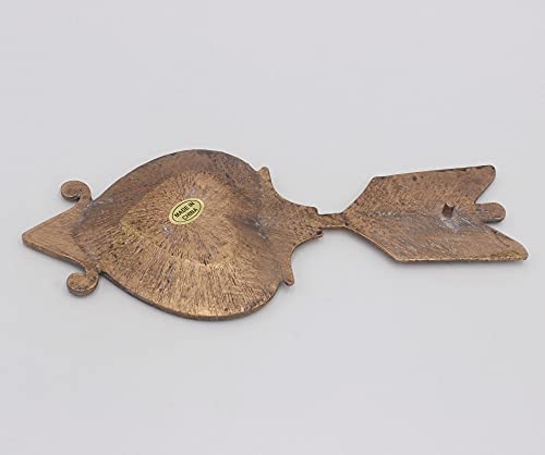 Funly mee Antique Trinket Dish Vintage Love arrow Gold Jewelry Tray , Marriage Ring Holder 8 x 3.3 inches