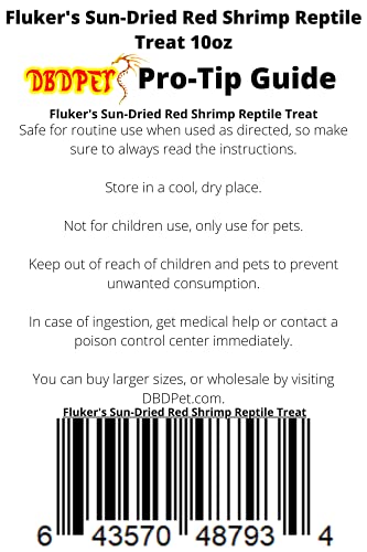 Fluker's Sun-Dried Red Shrimp Reptile Treat 10oz - Includes Attached DBDPet Pro-Tip Guide