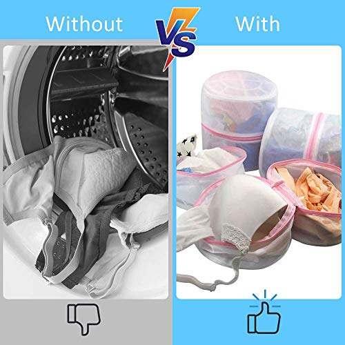 4 Set Laundry Bra Wash Bags + 4 Pack Foldable Clothes Drawer Organizer Set