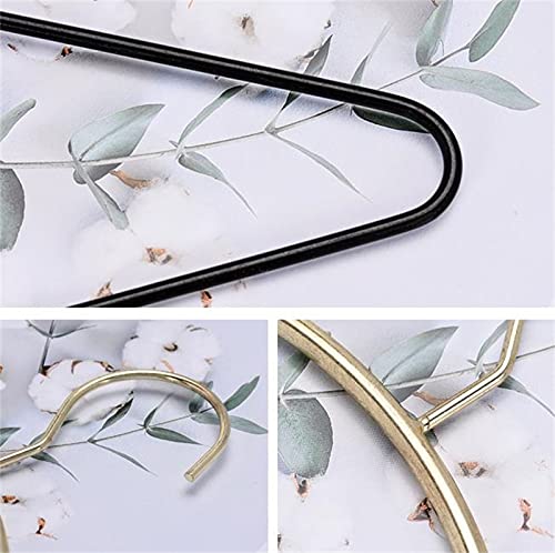 NMQQ Metal Hangers,Gold Black Bold Solid Suit Hangers,Home Clothing Store Display Clothes Hangers(2Pcs),Gold