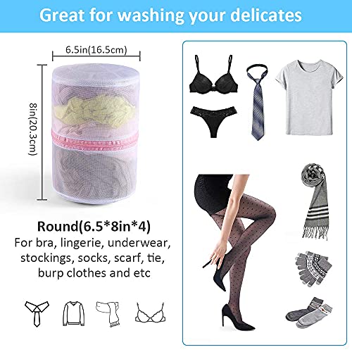 4 Set Laundry Bra Wash Bags + 4 Pack Foldable Clothes Drawer Organizer Set