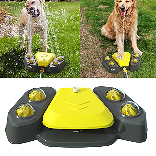 SSXX Dog Outdoor Dog Drinking Water Fountain Step On, Step On Dog/Pet Water Dispenser System, Provides Fresh Water, Sturdy, Easy to Use Bathing Water Spray Dog Toy (Popular Color), Large