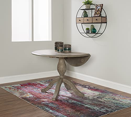 Linon Home Décor Mauro Antuque Rustic Brown Drop Leaf Dining Table