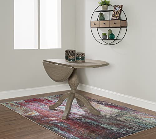 Linon Home Décor Mauro Antuque Rustic Brown Drop Leaf Dining Table