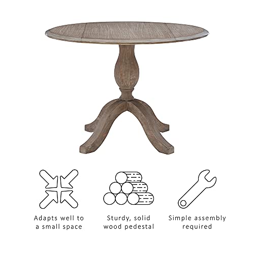 Linon Home Décor Mauro Antuque Rustic Brown Drop Leaf Dining Table