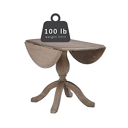 Linon Home Décor Mauro Antuque Rustic Brown Drop Leaf Dining Table