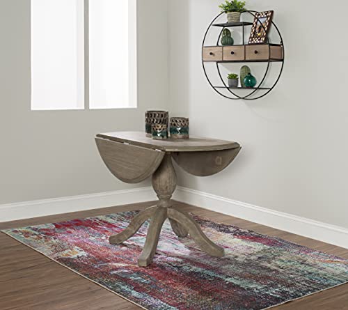 Linon Home Décor Mauro Antuque Rustic Brown Drop Leaf Dining Table