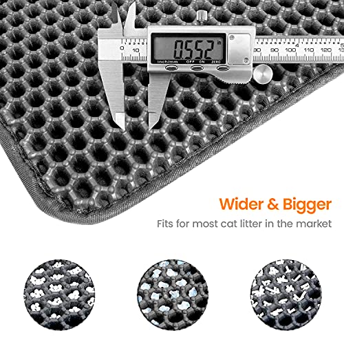 Conlun Cat Litter Mat Kitty Litter Trapping Mat 18β x17β Honeycomb Double Layer, Urine Waterproof, Easier to Clean, Litter Box Mat Scatter Control, Less Waste, Soft on Paws, Non-Slip