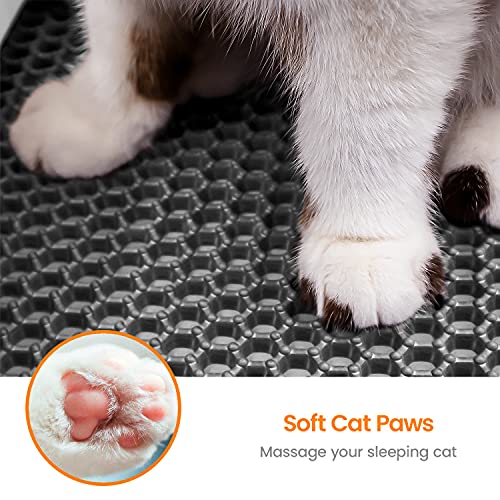 Conlun Cat Litter Mat Kitty Litter Trapping Mat 18β x17β Honeycomb Double Layer, Urine Waterproof, Easier to Clean, Litter Box Mat Scatter Control, Less Waste, Soft on Paws, Non-Slip