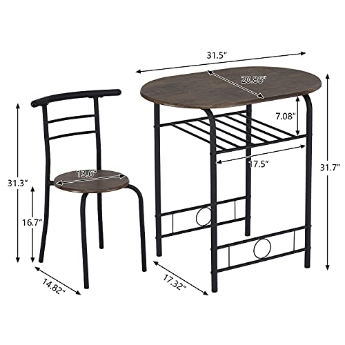 Dining Room Table Set, Kitchen Tables for Small Spaces, Compact Breakfast Table and Chairs Set for Home Apartment Kitchen Dining Room Balcony Cafe