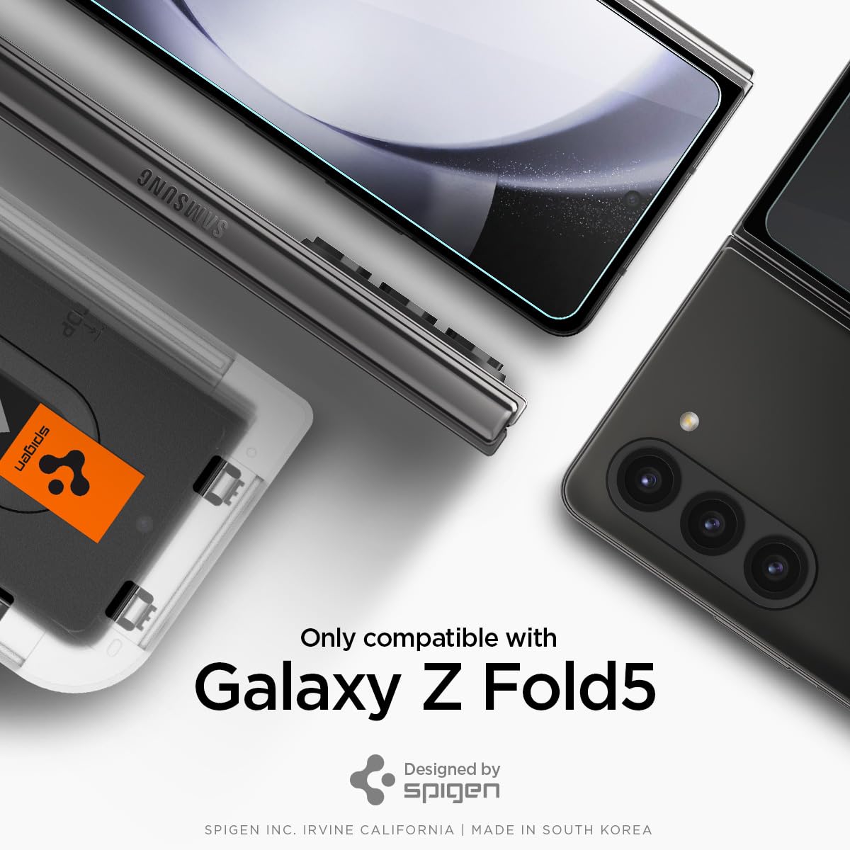 Spigen Tempered Glass Screen Protector [GlasTR EZ FIT] designed for Galaxy Z Fold 5 [2 Pack]