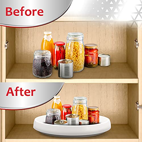 Lazy Susan Turntable 2 Pack, Non Skid Large Lazy Susan Turntable for Cabinet and Refrigerator, Plastic Rotating Turn Table, 10 Inch - by RamPro