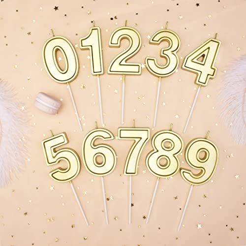 PHD CAKE 2.76 Inch Luxe Gold 2 Number Birthday Candles, Gold Number Candles, Cake Number Candles, Party Celebration