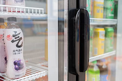 DHPM Commercial Glass 3 Door Display Refrigerator Merchandiser-Upright Beverage Cooler with LED Lighting-56.5 Cu. Ft.110V,Restaurant Kitchen Cafe, 72”28.8”80”, 72”28.8”80”-Black