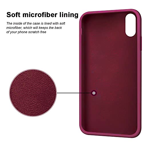 Vooii for iPhone XR Case with Kickstand | Baby Grade Liquid Silicone | 10ft Drop Tested Protective, Microfiber Lining Shockproof Full-Body Cover Case for iPhone XR (WineRed)