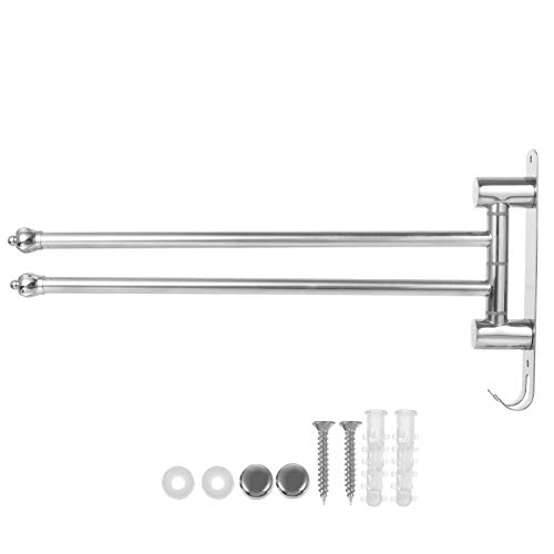 DOITOOL Towel Racks, Wall Mounted Swivel Towel Bar 2 Arms Towel Holder with Crown Shape End