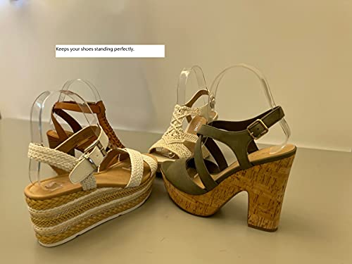 Yusionler Acrylic Display Sandal Stands 10 Pcs/5 Pairs Clear Stand for Display Sandal Shoes Display Stand Inserts Holders