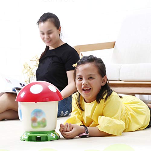 YITIANTIAN Wastebaskets Step Pedal Mushroom Garbage Can,Children's Trash Can with Lid,Removable Inner Wastebasket,Office Bedroom Living Room,6L(Round) Trash Can Bathroom Kitchen Bedroom