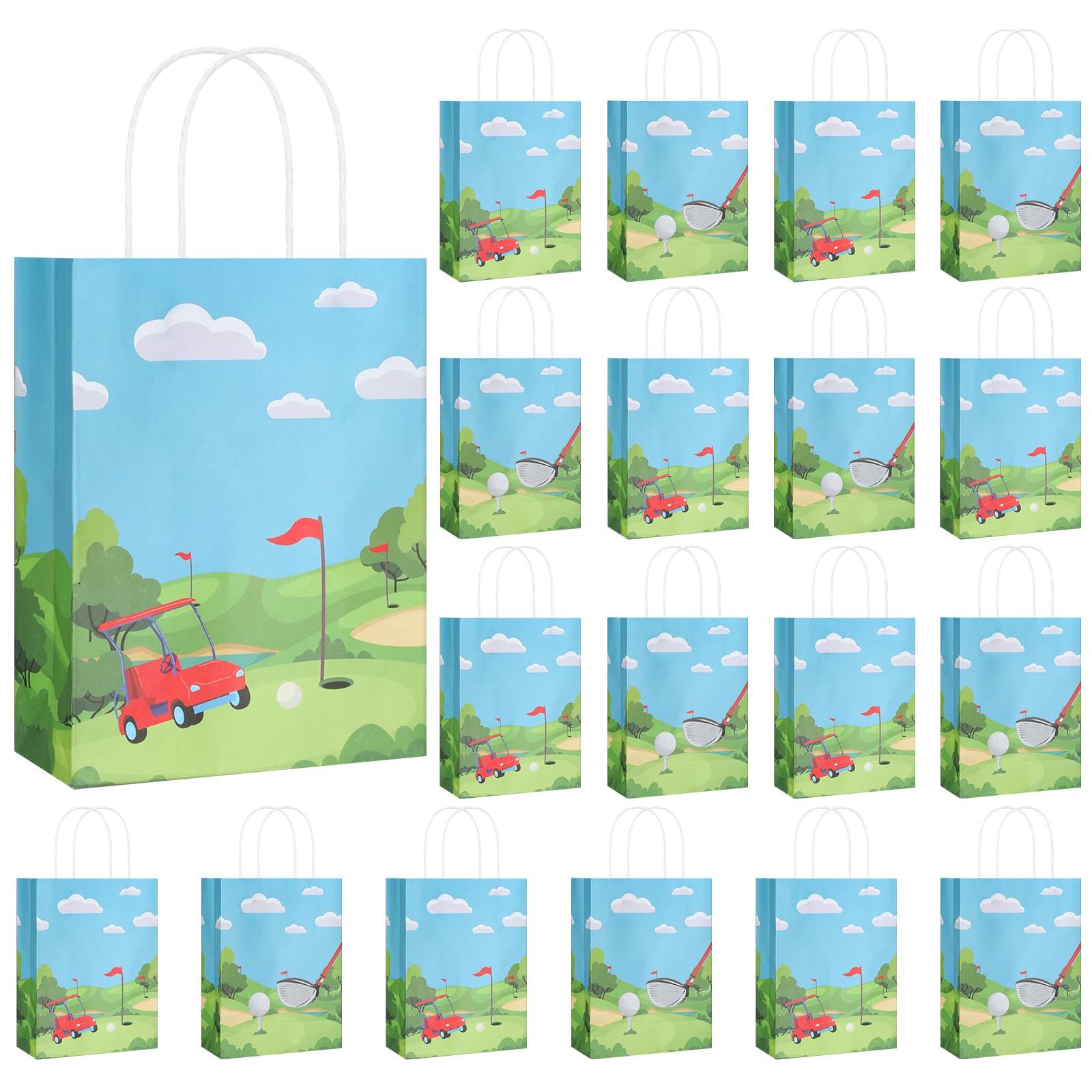 Sinmoe Golf Party Gift Goodie Treat Candy Favor Bags Golf Themed Birthday Party Gift Supplies Paper Bags Decorations Favors(36 Pcs)
